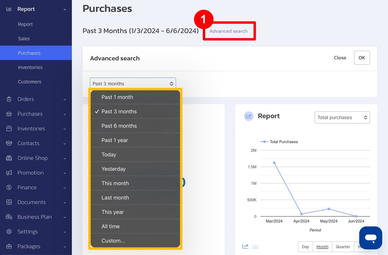 How to View Data on the Purchases Report - ZORT