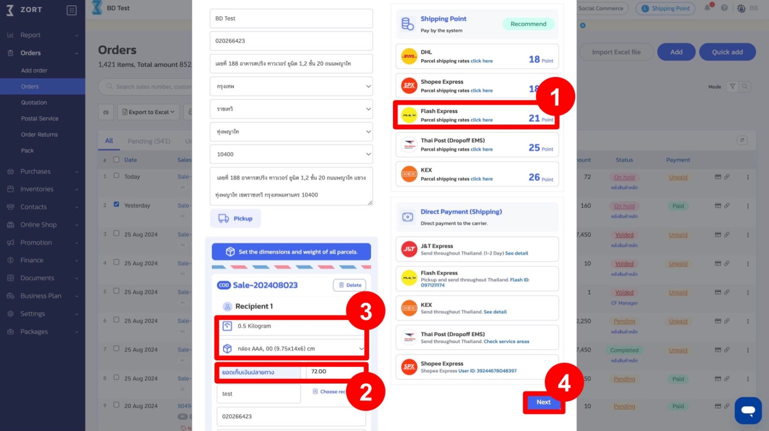 How to Use Flash Express Postal Service with Shipping Points - ZORT